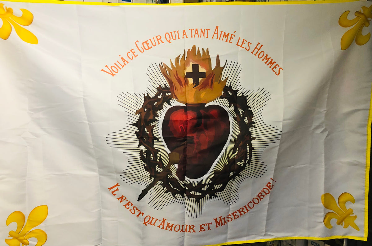 DRAPEAU SACRE COEUR – Bannières de Chrétienté